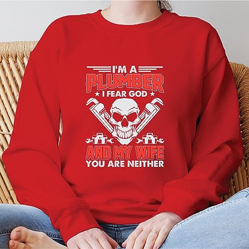 Plumber Sweatshirt Gift for Plumbers Who Fear God and Love Their Wives Navy Muticolor Unisex Sweatshirt