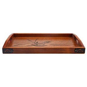 ikunde large wood serving tea water drinks tray wooden breakfast tea serving tray with handle