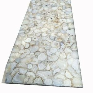 30 x 60 Inches White Agate Stone Dining Table Top with Elegant Look Rectangle Meeting Table from Indian Heritage Art and Crafts