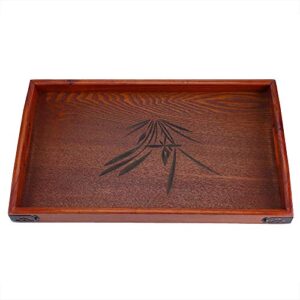 ikunde large wood serving tea water drinks tray wooden breakfast tea serving tray with handle