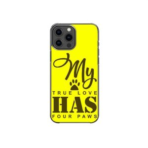 my true love has four paws cute sweet pattern art design anti-fall and shockproof gift iphone case (iphone 12)