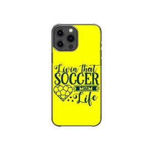 Livin That Soccer Mom Life Sarcastic Funny Pattern Art Design Anti-Fall and Shockproof Gift iPhone Case (iPhone 12 Mini)