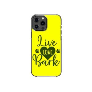 Live Love Bark Sarcastic Funny Cute Dog Lover Pattern Art Design Anti-Fall and Shockproof Gift iPhone Case (iPhone 12)