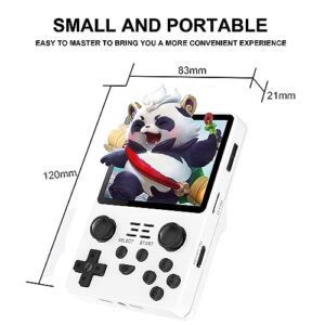 Handheld Games Retro Game Console 64G TF Card Buit in Games and Emulators Video Come Consoles 3.5 Inch IPS 640*480 Screen Support Linux System-White