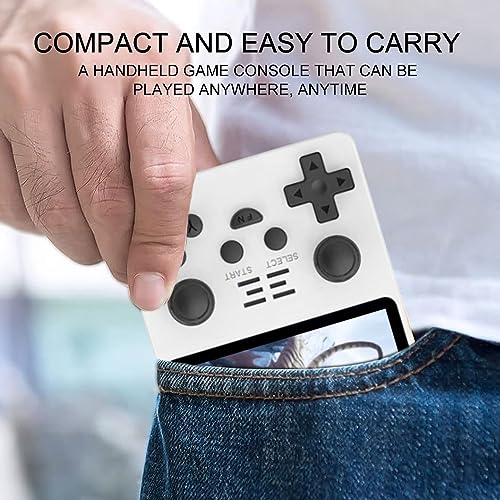 Handheld Games Retro Game Console 64G TF Card Buit in Games and Emulators Video Come Consoles 3.5 Inch IPS 640*480 Screen Support Linux System-White