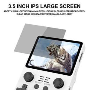 Handheld Games Retro Game Console 64G TF Card Buit in Games and Emulators Video Come Consoles 3.5 Inch IPS 640*480 Screen Support Linux System-White