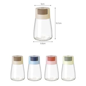 Salt and Pepper Shakers Precise Quantitative Push Type, Quantitative Seasoning Bottle, Salt and Pepper Shaker Set, Glass Salt Dispenser, 0.02 Ounce Metering Salt Shaker (B 2PCS)