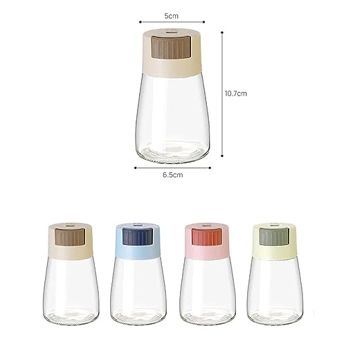 Salt and Pepper Shakers Precise Quantitative Push Type, Quantitative Seasoning Bottle, Salt and Pepper Shaker Set, Glass Salt Dispenser, 0.02 Ounce Metering Salt Shaker (B 2PCS)