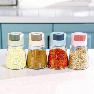 salt and pepper shakers precise quantitative push type, quantitative seasoning bottle, salt and pepper shaker set, glass salt dispenser, 0.02 ounce metering salt shaker (b 2pcs)