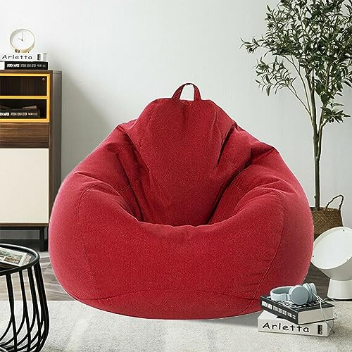 Bean Bag Chair Cover (No Filler) for Kids and Adults, Stuffable Zipper Beanbag Cover, Pets Dogs/Cats Lazy Beds, Stuffed Animal Storage, Lounger High Back Large Storage Sack