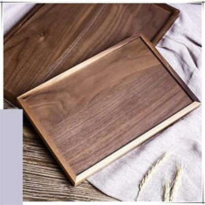 VEMMIO Breakfast Tray Black Walnut Rectangular Tray Hotel Restaurant Wooden Fruit Tray Cake Breakfast Snack Storage Organization Tea Tray (Color : 30x20x2cm)