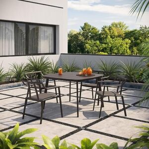 oxford garden markoe 5 pc aluminum dining set in carbon/ninja