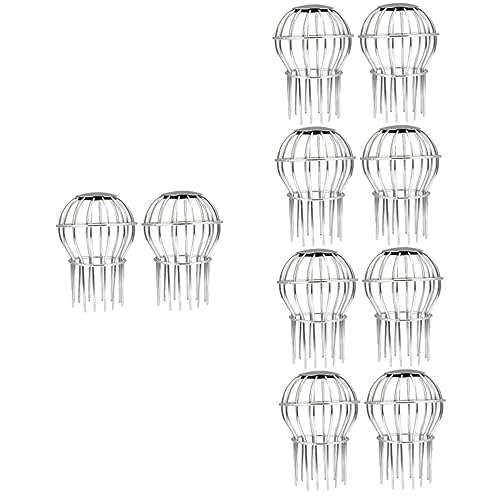 DOITOOL 10 Pcs Gutter Cleaner Filter Gutter Cleaning Tools net Cover roof Filter Strainer Spherical Filter Screen Floor Drain Gutter downspout Strainer Leak Stainless Steel