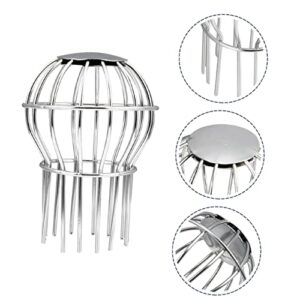 DOITOOL 10 Pcs Gutter Cleaner Filter Gutter Cleaning Tools net Cover roof Filter Strainer Spherical Filter Screen Floor Drain Gutter downspout Strainer Leak Stainless Steel