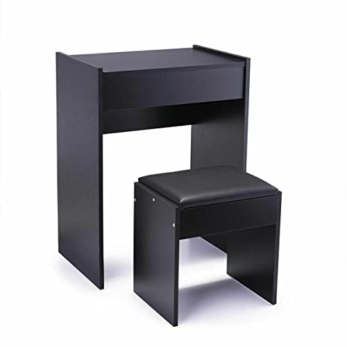 NJSV Vanity Set Makeup Dressing Desk Table Stool Quir Vanity Desk Makeup Vanity Side Tables Bedroom Vanity Table Portable Desk Vanity Set