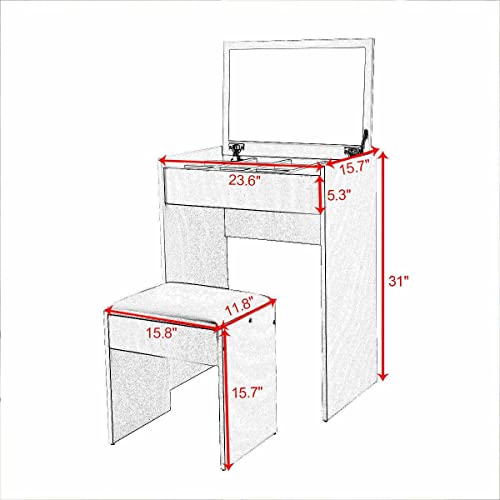 NJSV Vanity Set Makeup Dressing Desk Table Stool Quir Vanity Desk Makeup Vanity Side Tables Bedroom Vanity Table Portable Desk Vanity Set