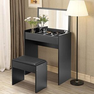 NJSV Vanity Set Makeup Dressing Desk Table Stool Quir Vanity Desk Makeup Vanity Side Tables Bedroom Vanity Table Portable Desk Vanity Set