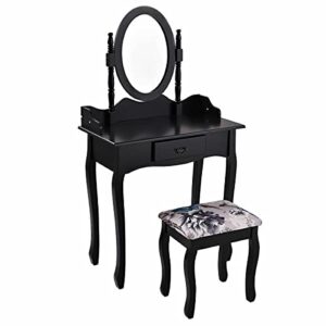 njsv vanity makeup table stool set jewelry desk w/drawer &mirror shuq vanity desk makeup vanity side tables bedroom vanity table portable desk vanity set