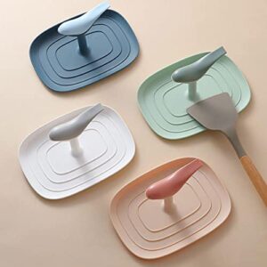 XJKLBYQ Pan Lid Holder Silicone Multifunctional Spatula Spoon Rack Kitchen Storage Organizer Stand White