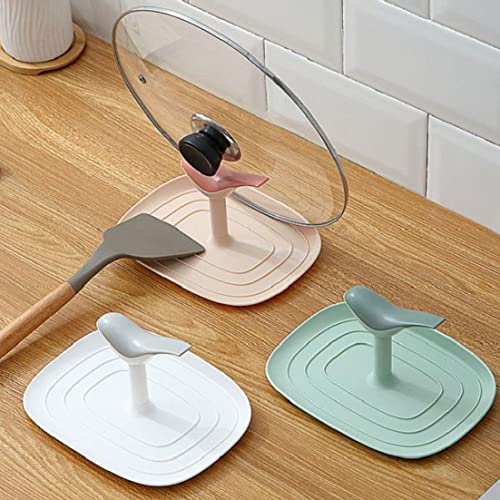 XJKLBYQ Pan Lid Holder Silicone Multifunctional Spatula Spoon Rack Kitchen Storage Organizer Stand White