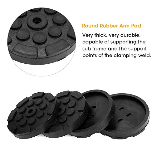 Car Arm Pads, Floor Jack Pad, 4 Pcs Car Round Rubber Arm Pads Auto Jacking Lift Pads Weightlifter Accessories, Jacking Adapters