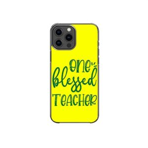 One Blessed Teacher Sweet Cute Teacher Motivational Pattern Art Design Anti-Fall and Shockproof Gift iPhone Case (iPhone 12)