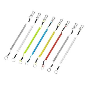 BESPORTBLE 24 Pcs Fishing Kayaks Fishing Gadgets Wire Fishing Tools Fishing Tether Kayak Tether Coiled Lanyard Security Gear Tools Plastic Key Rings Retractable Elastic Ropes Marine Miss Rope