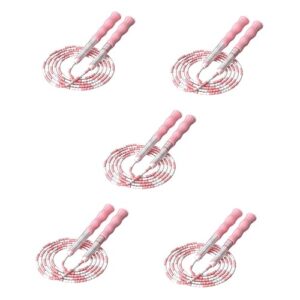 inoomp 5pcs bamboo skipping rope fitness jump rope beaded jump rope jump rope for adults kids jump rope skipping jump rope jump rope for kids 8-12 girls jump rope adjustable jumping rope