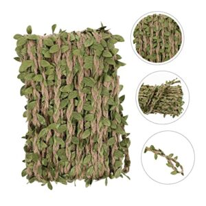 OSALADI 3 Rolls Simulated Rope and Rattan Artificial Rattan Faux Rattan Green Leaves Decor artificiales para Burlap Garland Natural Jute Twine Manual Burlap Rope Gift