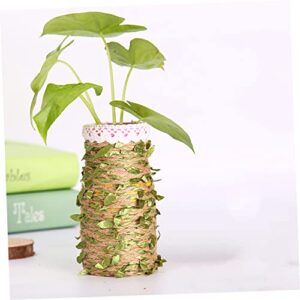 OSALADI 2 Rolls Simulated Rope and Rattan Braid Accessories Jungle Leaves Plant Gifts Natural Jute Twine Plants Gifts Decorative Jute Simulated Rope for Kindergarten Decorative Rope