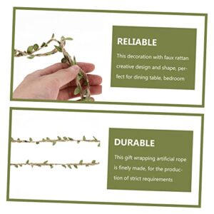 OSALADI 2 Rolls Simulated Rope and Rattan Braid Accessories Jungle Leaves Plant Gifts Natural Jute Twine Plants Gifts Decorative Jute Simulated Rope for Kindergarten Decorative Rope