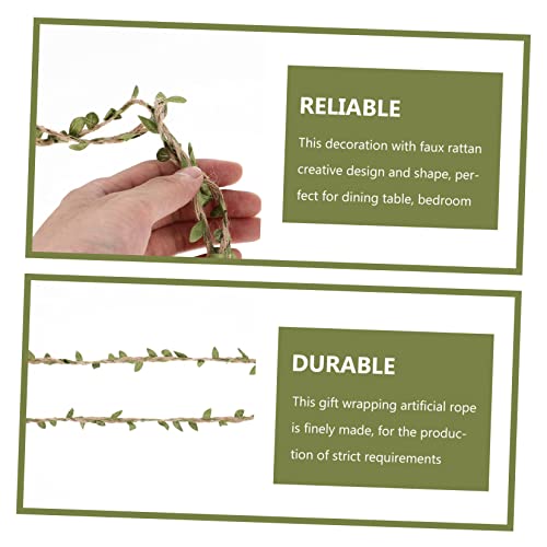 OSALADI 2 Rolls Simulated Rope and Rattan Braid Accessories Jungle Leaves Plant Gifts Natural Jute Twine Plants Gifts Decorative Jute Simulated Rope for Kindergarten Decorative Rope