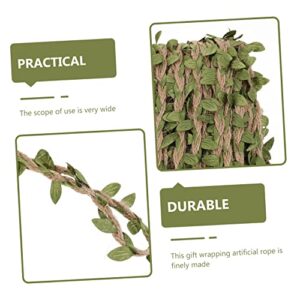 OSALADI 2 Rolls Simulated Rope and Rattan Braid Accessories Jungle Leaves Plant Gifts Natural Jute Twine Plants Gifts Decorative Jute Simulated Rope for Kindergarten Decorative Rope