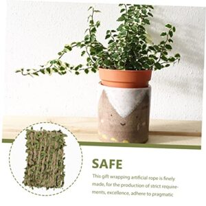 OSALADI 2 Rolls Simulated Rope and Rattan Braid Accessories Jungle Leaves Plant Gifts Natural Jute Twine Plants Gifts Decorative Jute Simulated Rope for Kindergarten Decorative Rope