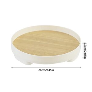 GEEKLLS Breakfast Tray Desktop Wooden Tray Weed Box Porch Key Ornament Dressing Table Aromatherapy Perfume Cosmetic Storage Tray Makeup Organizer