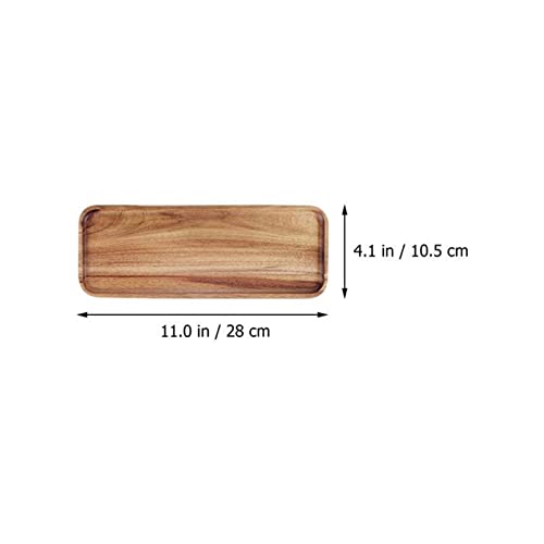 GEEKLLS Breakfast Tray Acacia Wood Coffee Tray Rectangular Food CupTrays Decorative Wood Tray Dessert Candy Bamboo Tray Tea Tray