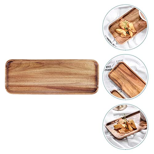 GEEKLLS Breakfast Tray Acacia Wood Coffee Tray Rectangular Food CupTrays Decorative Wood Tray Dessert Candy Bamboo Tray Tea Tray