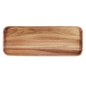 GEEKLLS Breakfast Tray Acacia Wood Coffee Tray Rectangular Food CupTrays Decorative Wood Tray Dessert Candy Bamboo Tray Tea Tray