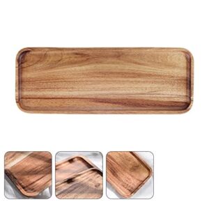 GEEKLLS Breakfast Tray Acacia Wood Coffee Tray Rectangular Food CupTrays Decorative Wood Tray Dessert Candy Bamboo Tray Tea Tray