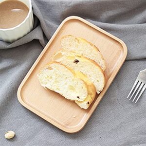 GEEKLLS Breakfast Tray Wooden Bamboo Coffee Tea Serving Tray Cheese Pizza Baking Bread Cake Dessert Rectangular Plate Fruit Platter Sour Candy Holder