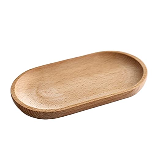 GEEKLLS Breakfast Tray Wood Serving Tray Dish Natural Wooden Platter for Snack Bread Display