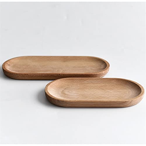 GEEKLLS Breakfast Tray Wood Serving Tray Dish Natural Wooden Platter for Snack Bread Display