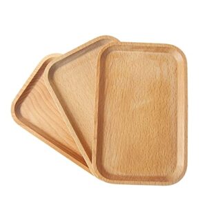 GEEKLLS Breakfast Tray Natural Bamboo Flat Tea Tray Rectangular Fruit Tray Table Decoration Hotel Home Furnishing