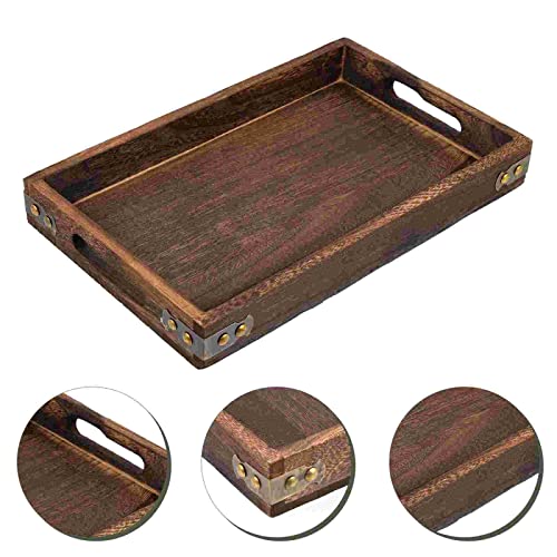 GEEKLLS Breakfast Tray Tray Serving Wooden Wood Platestorage Fruit Decorative Platter Tea Snack Trays Coffee Dried Breakfast Bathroom Rustic