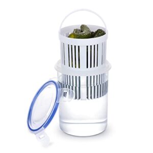 firlar pickle jar with strainer insert,pickle storage container with strainer insert,plastic transparent pickle jalapeno storage container with drain basket for home kitchen supplies