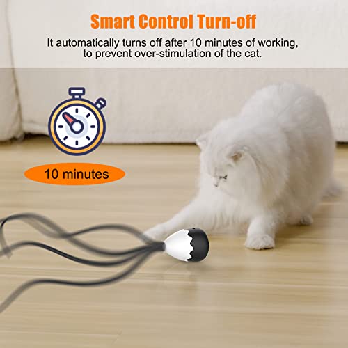 Petcronies Cat Wand Toy, Automatic Silicone Tail Teaser Toy 2 in 1, Electronic Interactive Cat Toy for Indoor Cats, Rechargeable Exercise Toy for Kitten-Black