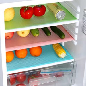 16 pcs refrigerator liners for shelves washable fridge liner mats waterproof oilproof refrigerator shelf liners for glass shelves (4 colors)