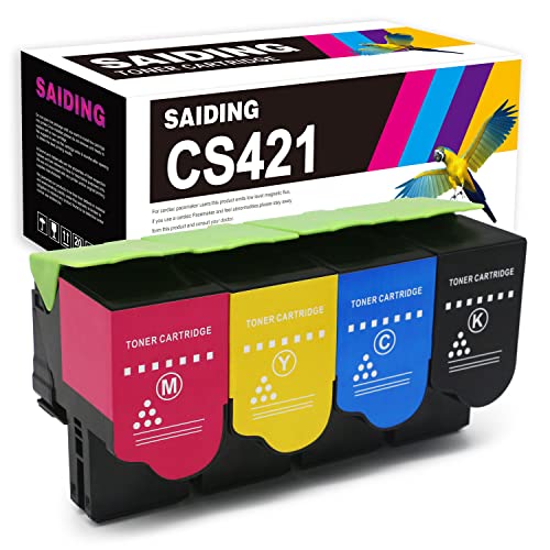 SAIDING 78C10K0 78C10C0 78C10M0 78C10Y0 Remanufactured Toner Cartridges Replacement for CX421adn CS421dn CS521dn Printer (4 Pack)