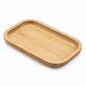 bamboo vanity tray, bathroom counter tray, toilet tank tray, bathroom tray for organizing and home decor, 7.9 x 5.1 x 0.8 inch