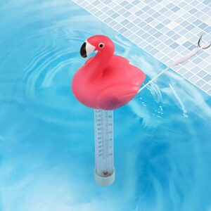 2 Packs Floating Pool Thermometer, Flamingo & Turtle Design Large Size Easy Accurate Readings for Water Temperature, Shatter Resistant with String for Outdoor & Indoor Swimming Pools & Spas